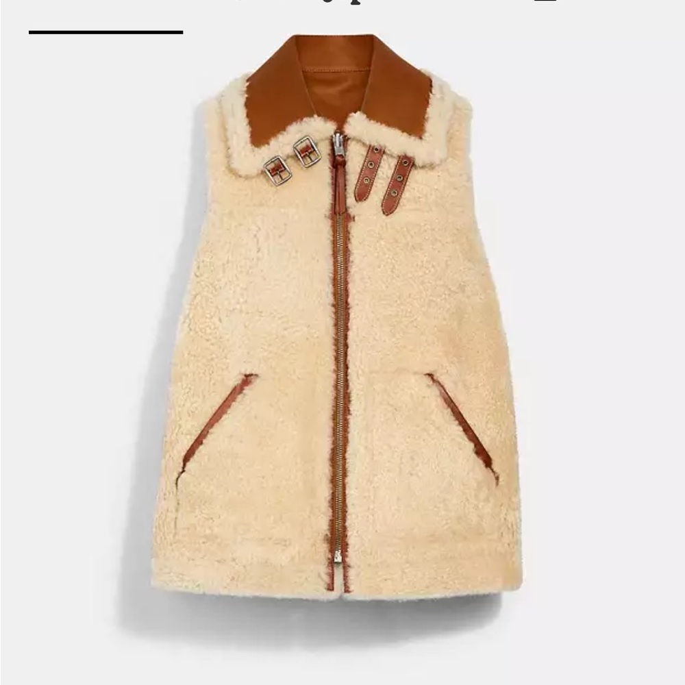 Coach Reversible Shearling Vest - Gem